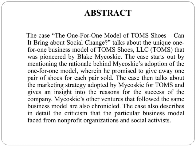 Toms case study | PPTX