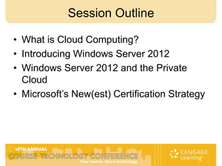 Course Tech 2013, Greg Tomsho, Introducing Windows Server 2012 and the Private Cloud | PPTX