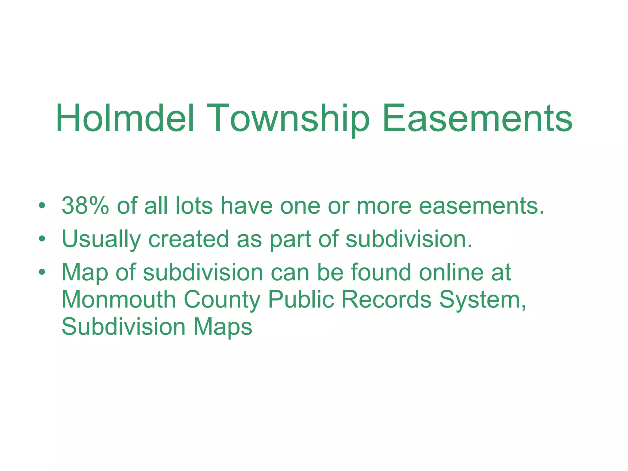 HOLMDEL TOWNSHIP EASEMENTS | PPT