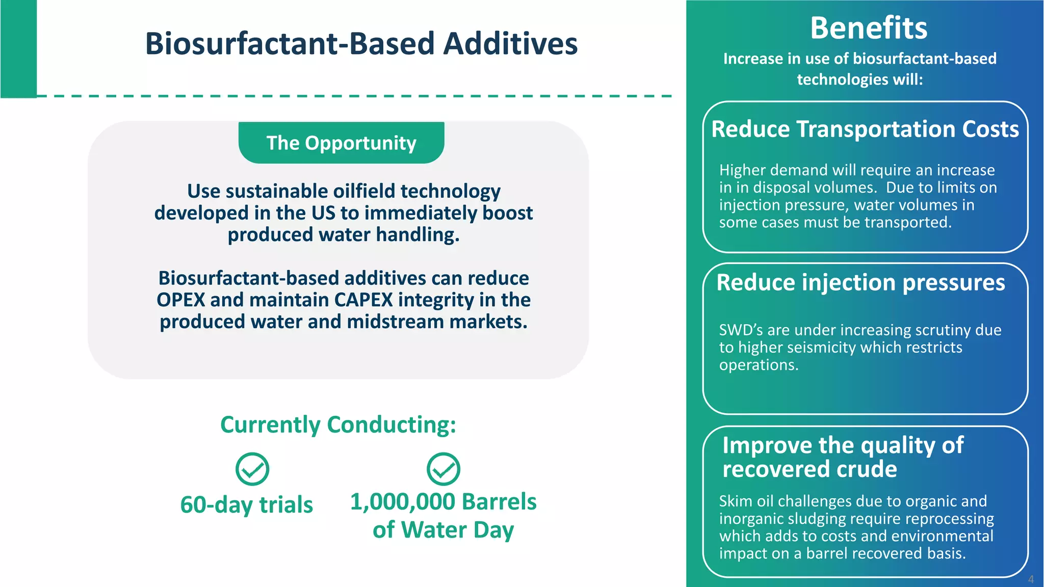 BIOSURFACTANT-BASED ADDITIVES FOR SALTWATER DISPOSAL MANAGEMENT | PPTX