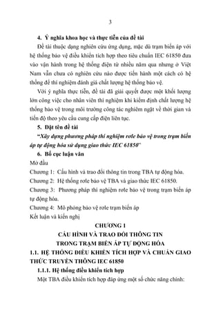 Luận văn: Bảo vệ trong trạm biến áp tự động hóa sử dụng IEC | PDF