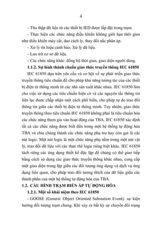 Luận văn: Bảo vệ trong trạm biến áp tự động hóa sử dụng IEC | PDF