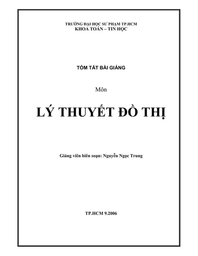 Tom tat bai giang ly thuyet do thi - nguyen ngoc trung | PDF