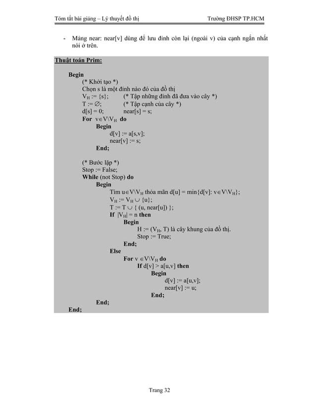 Tom tat bai giang ly thuyet do thi - nguyen ngoc trung | PDF