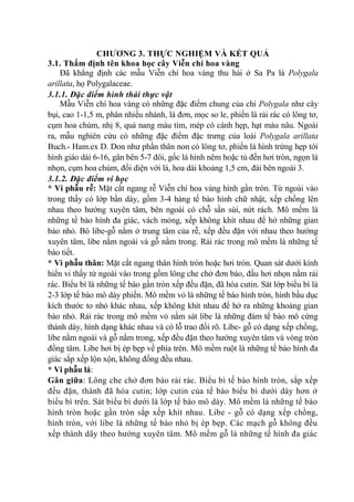 Luận án: Thành phần và tác dụng sinh học của loài Viễn chí hoa vàng | PDF