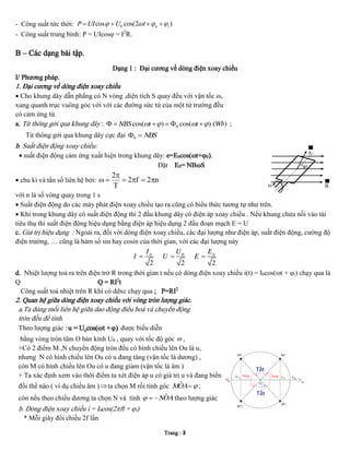 Tóm tắt lý thuyết + bài tập điện xoay chiều | PDF