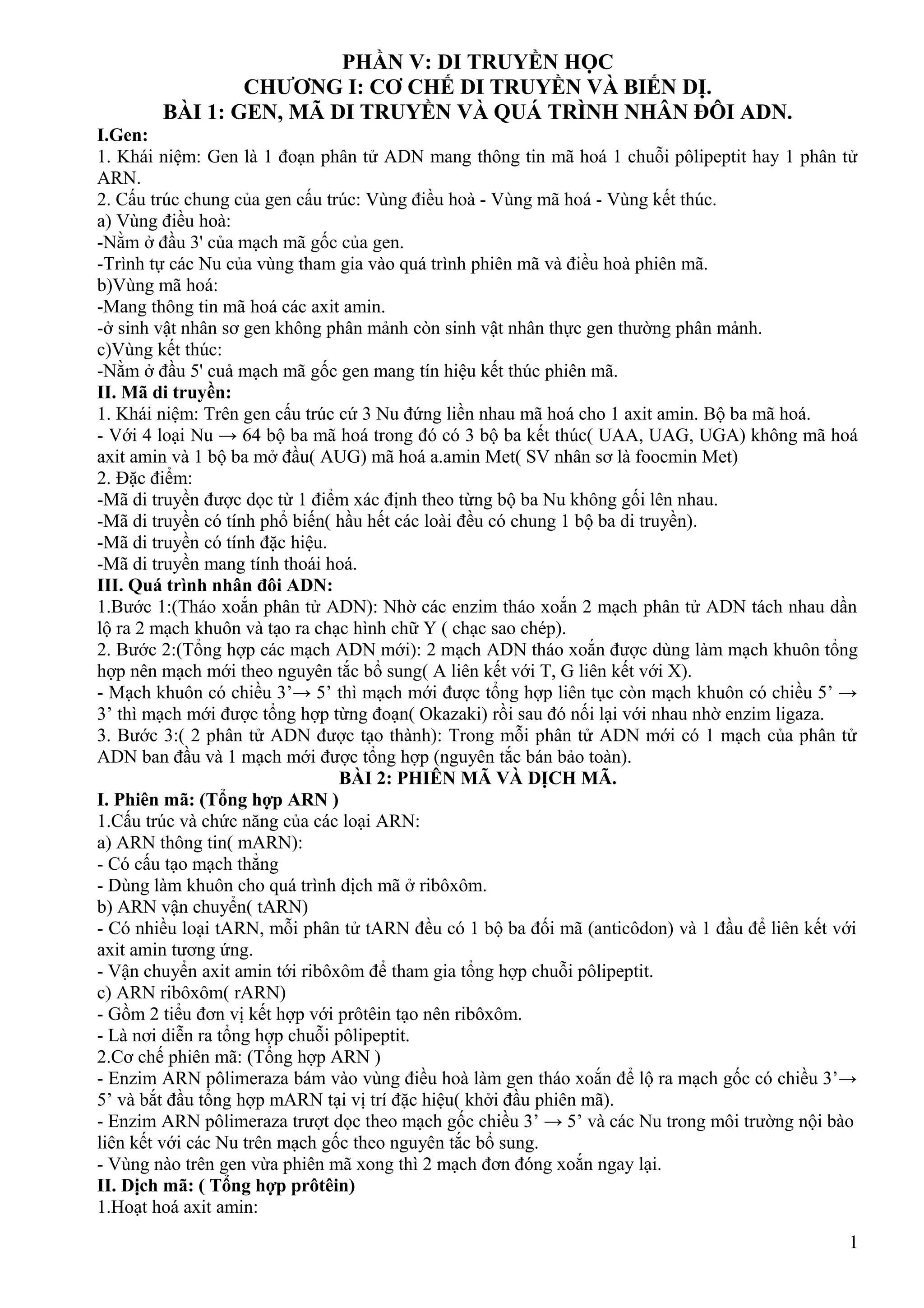 Tom tat ly thuyet sinh 12 | DOC