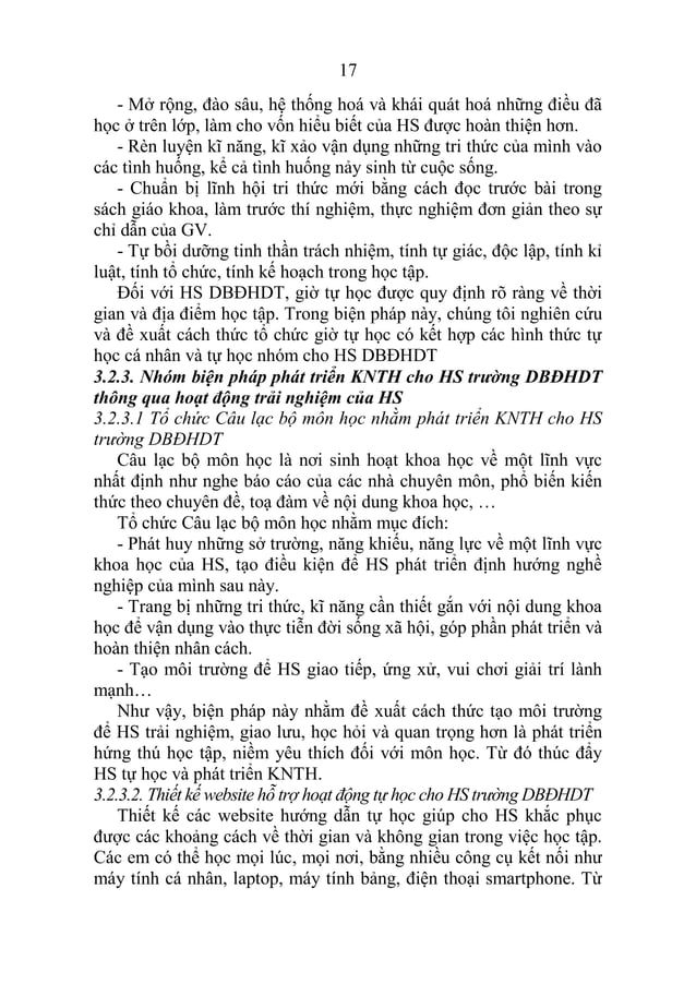 Luận án: Phát triển kỹ năng tự học cho học sinh tại ĐH Dân tộc | PDF