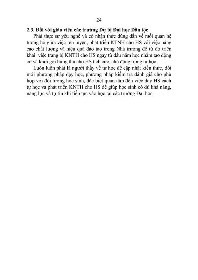 Luận án: Phát triển kỹ năng tự học cho học sinh tại ĐH Dân tộc | PDF