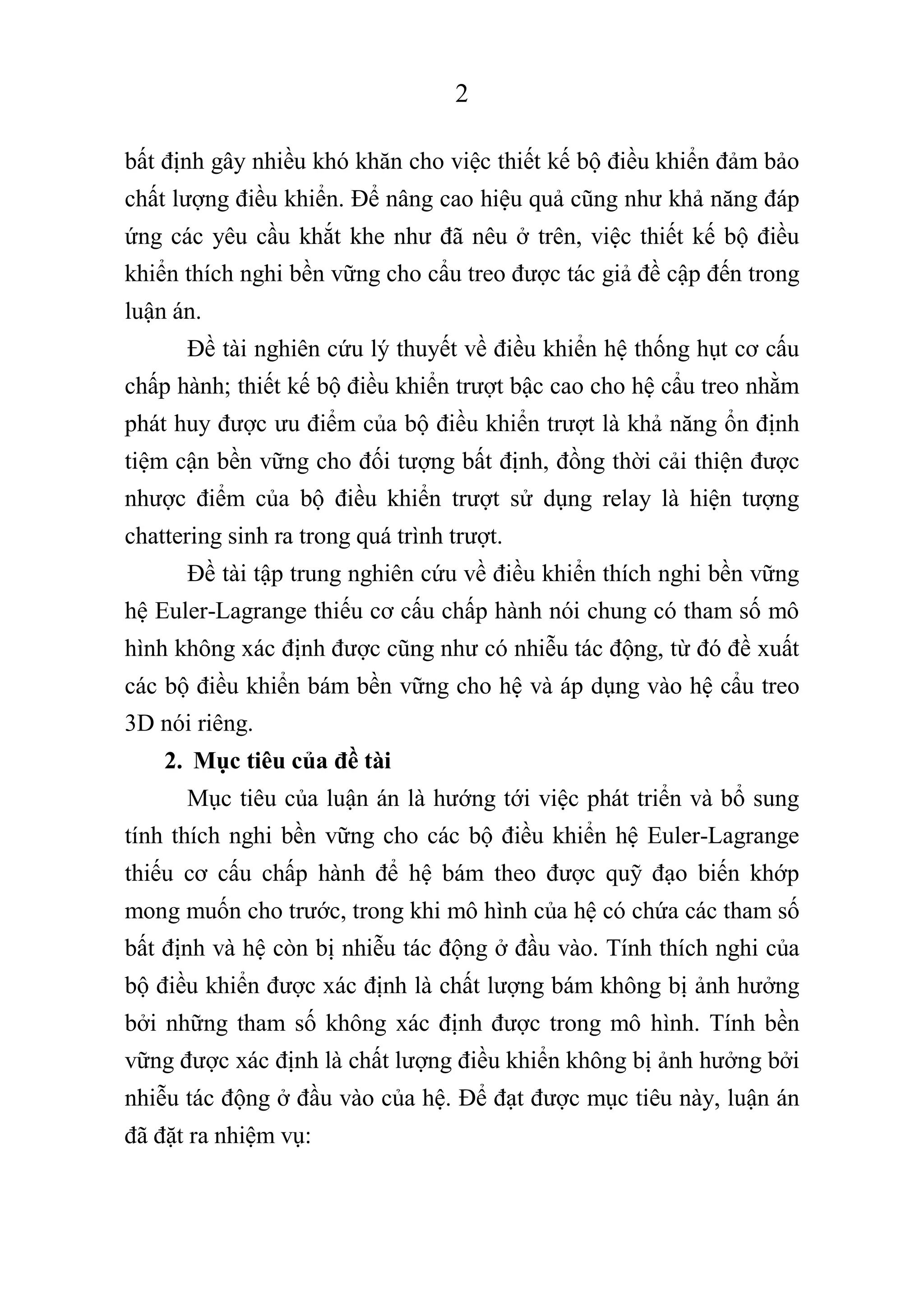 Phương pháp điều khiển thích nghi, bền vững hệ euler - lagrange | PDF
