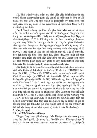 Luận án: Phát triển kỹ năng mềm cho sinh viên ngành kinh tế, HAY | PDF