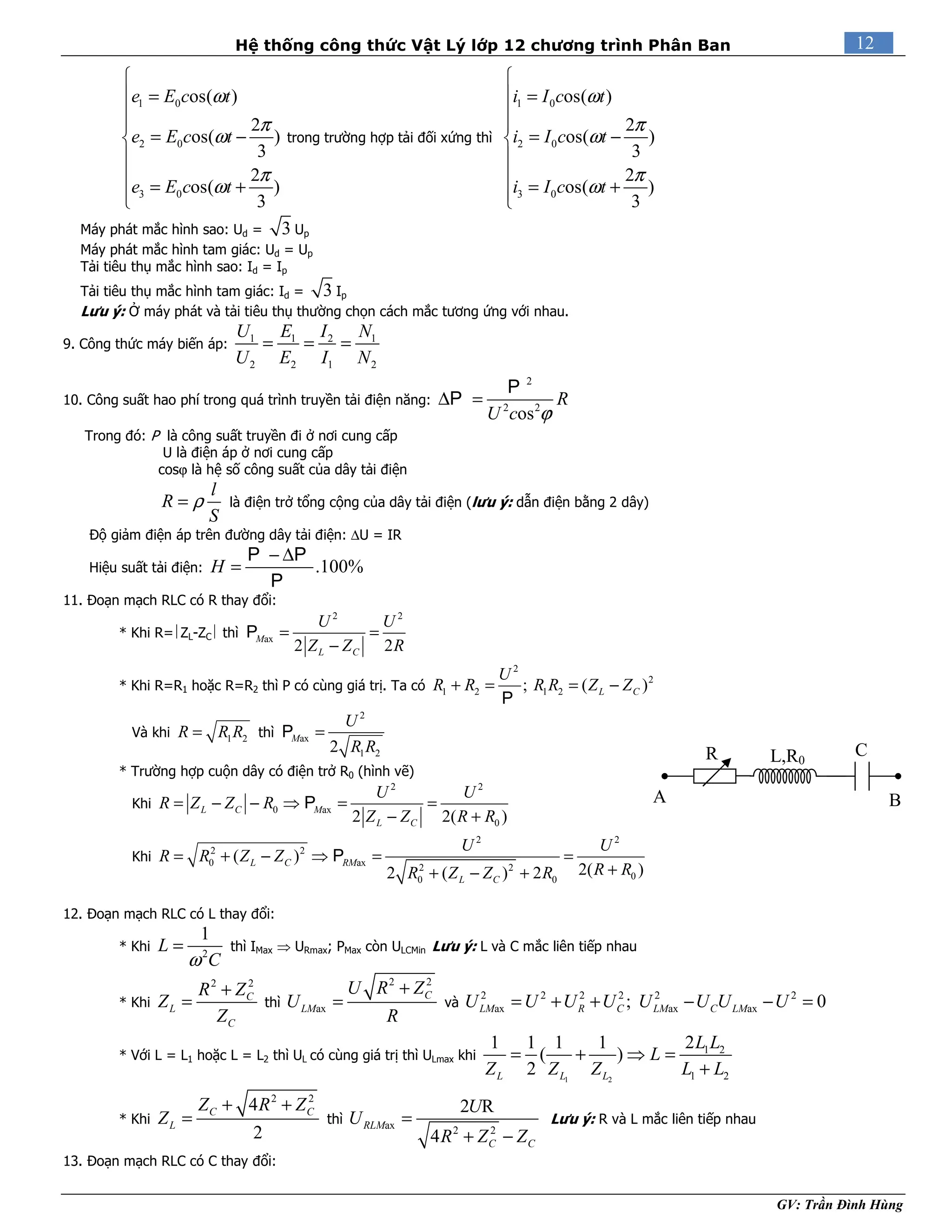 Cong thuc Vat Ly on thi DH | PDF