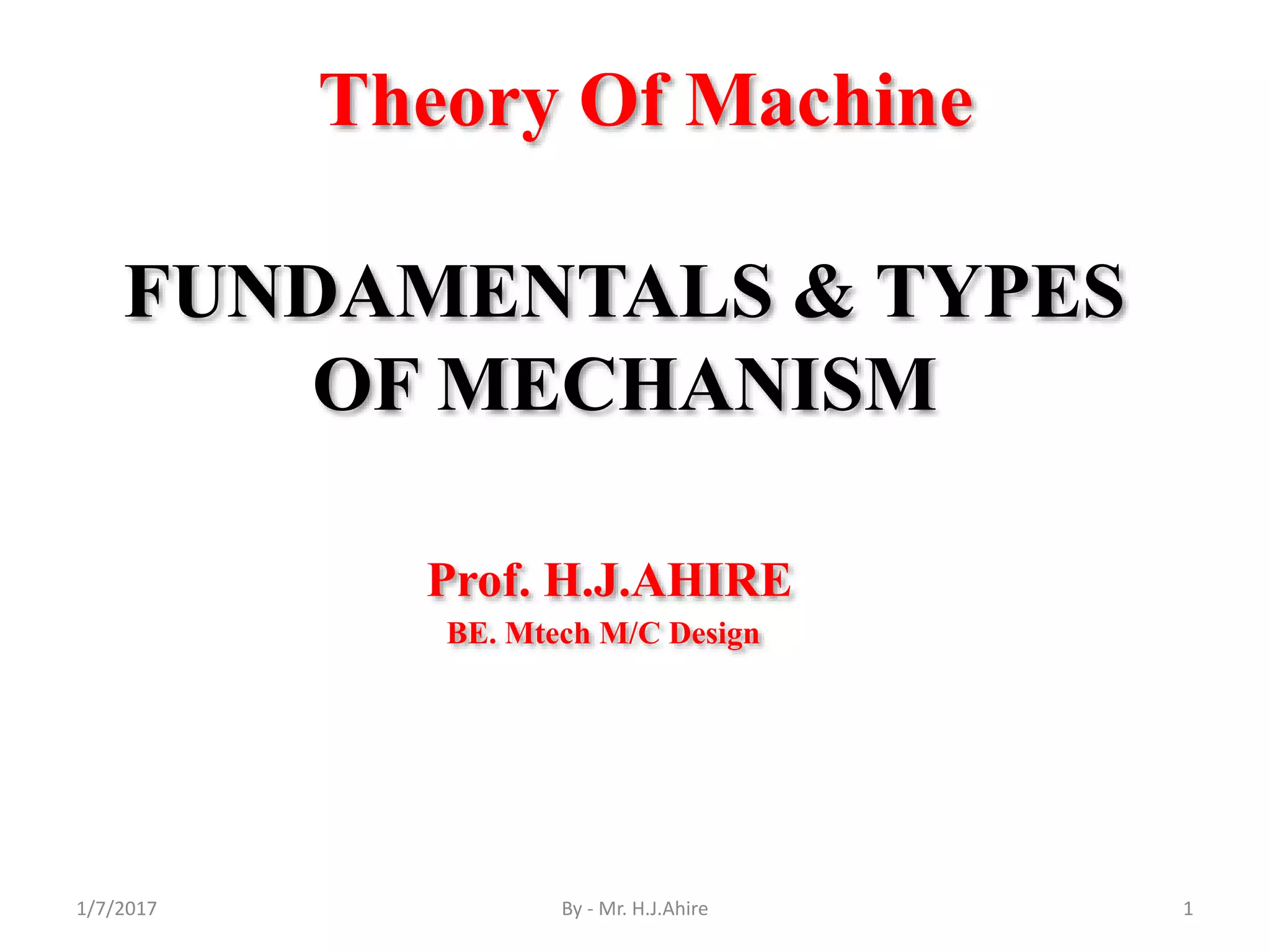 Theory of machine | PPTX