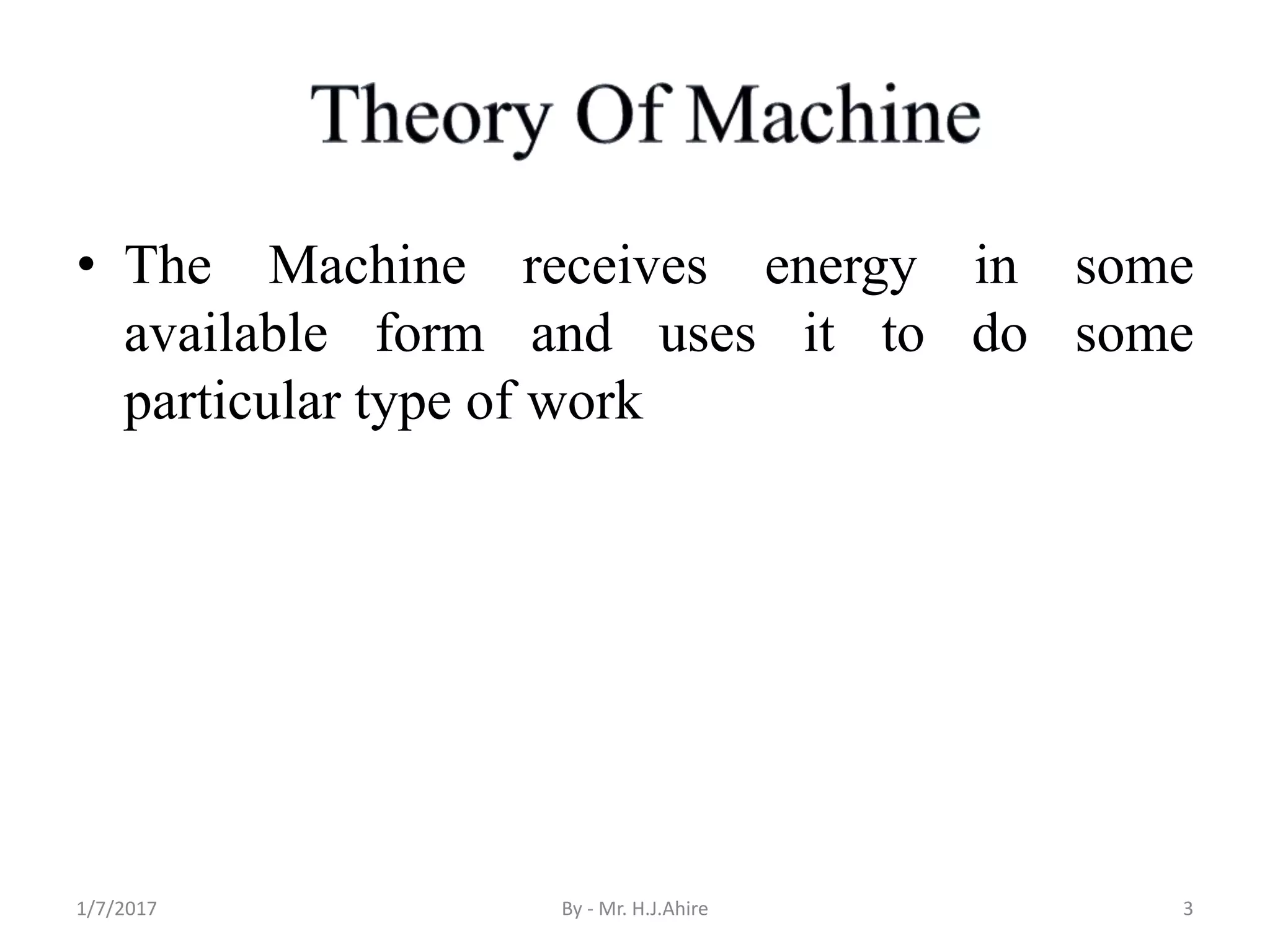 Theory of machine | PPTX