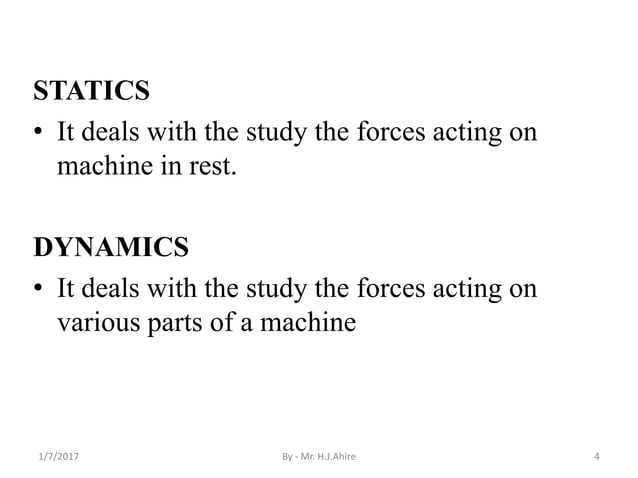 Theory of machine | PPTX | Physics | Science