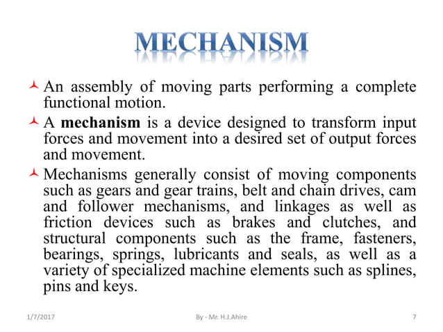 Theory of machine | PPTX | Physics | Science