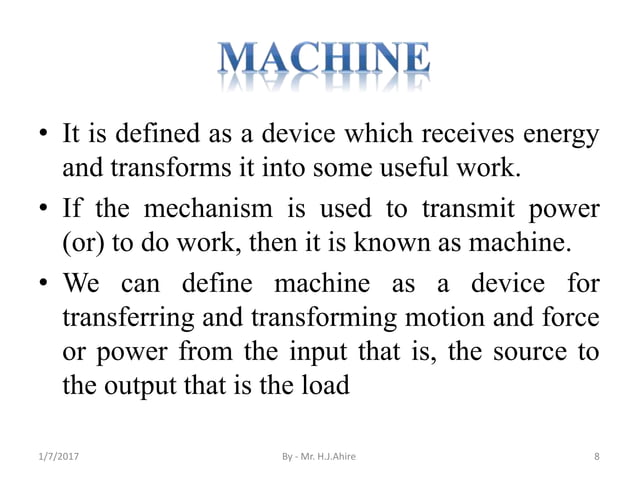 Theory of machine | PPTX | Physics | Science