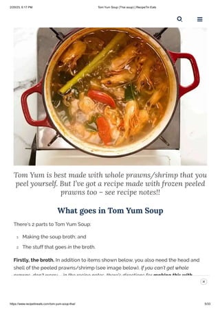 TOM YUM SOUP.pdf | Cooking | Food & Drink