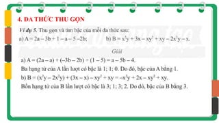 TOÁN 8 - CTST - C1-B1-ĐƠN THỨC VÀ ĐA THỨC NHIỀU BIẾN.pptx | Free Download