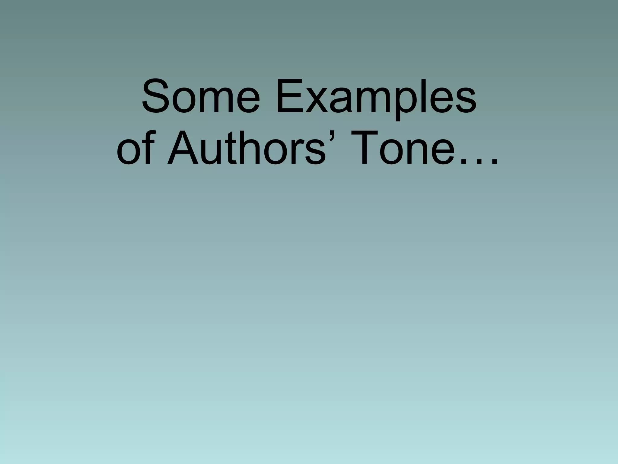 Tone in Literature | PPT
