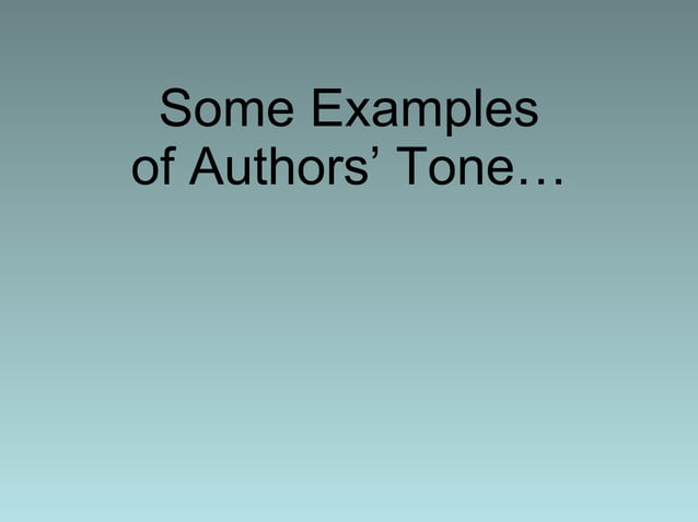 Tone in Literature | PPT