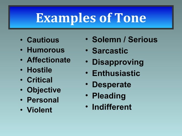 Tone in Literature | PPT