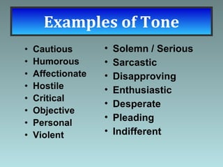 Tone in Literature | PPT