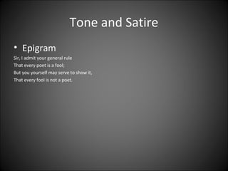 Tone:The Creation of Attitude in Poetry | PPT