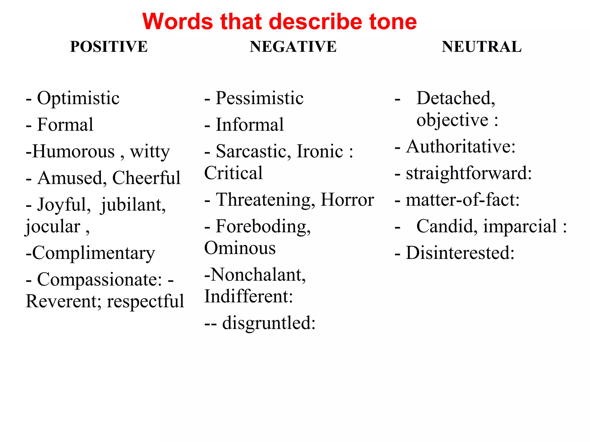 Tone and diction | PPT