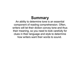 Tone and diction | PPT