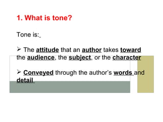 Tone and diction | PPT
