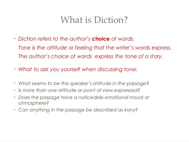 Tone and diction