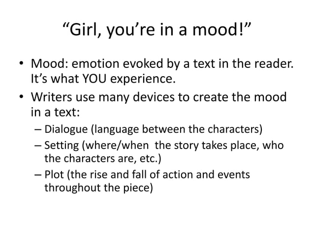 Tone and mood ppt | PPTX | Fiction | Books and Literature