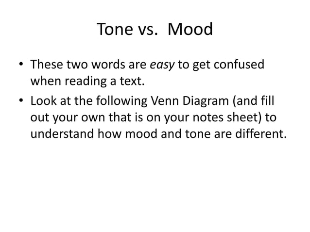 Tone and mood ppt | PPTX | Fiction | Books and Literature