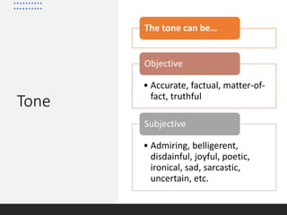 Tone and purpose | PDF