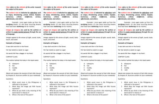 TONE IMAGERY CONTEXT CLUES WORKSHEET FOR QUARTER 2 | PPT