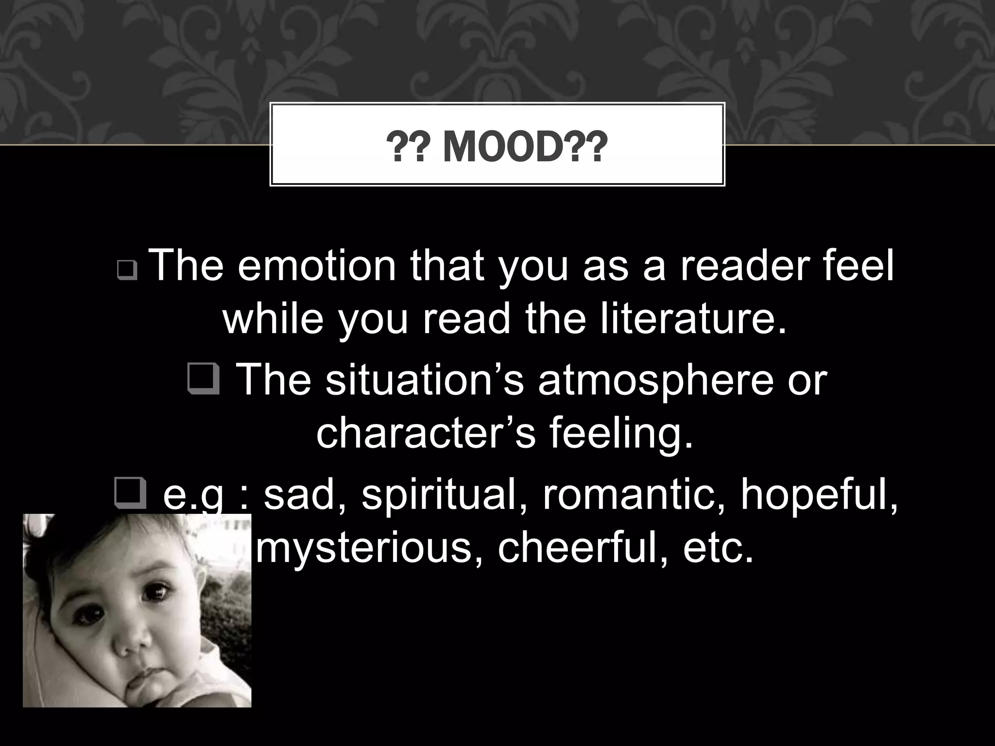 Tone, mood and style (Literature) | PPTX