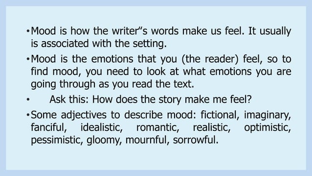 Tone, mood, author's purpose.pptx | Fiction | Books and Literature