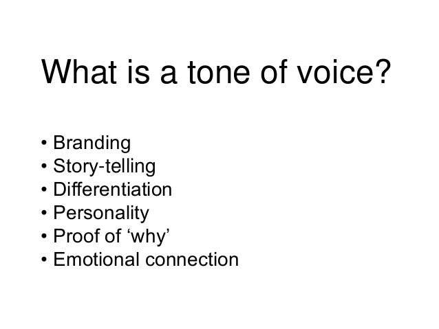 Tone of voice