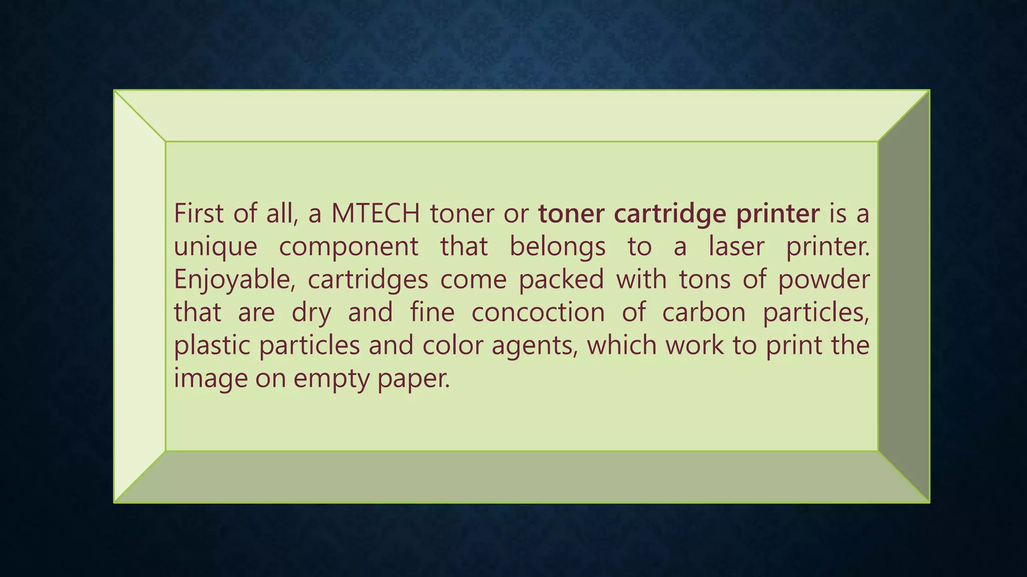 Toner Cartridge Printer | PPTX