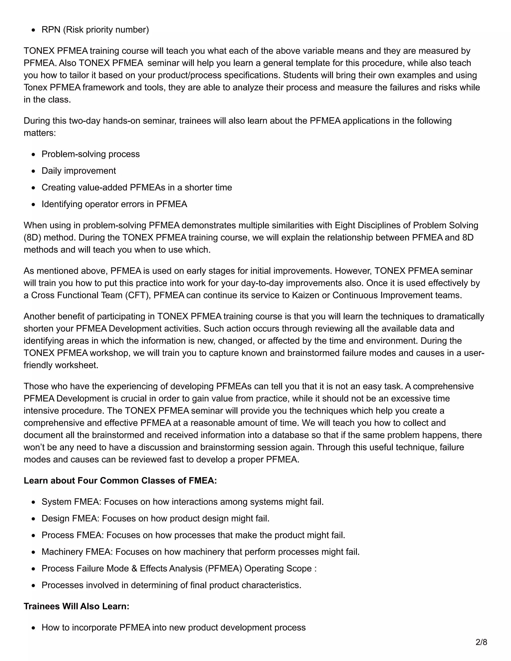 Tonex.com pfmea training process fmea training | PDF