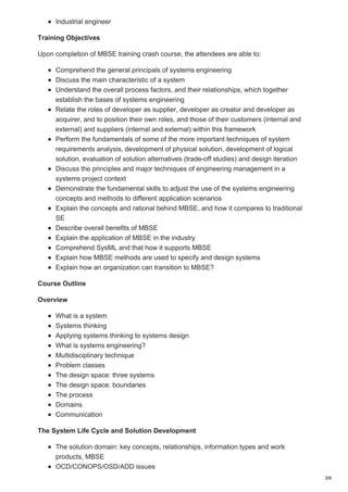 MBSE Training Crash Course | PDF | Operating Systems | Computer Software and Applications