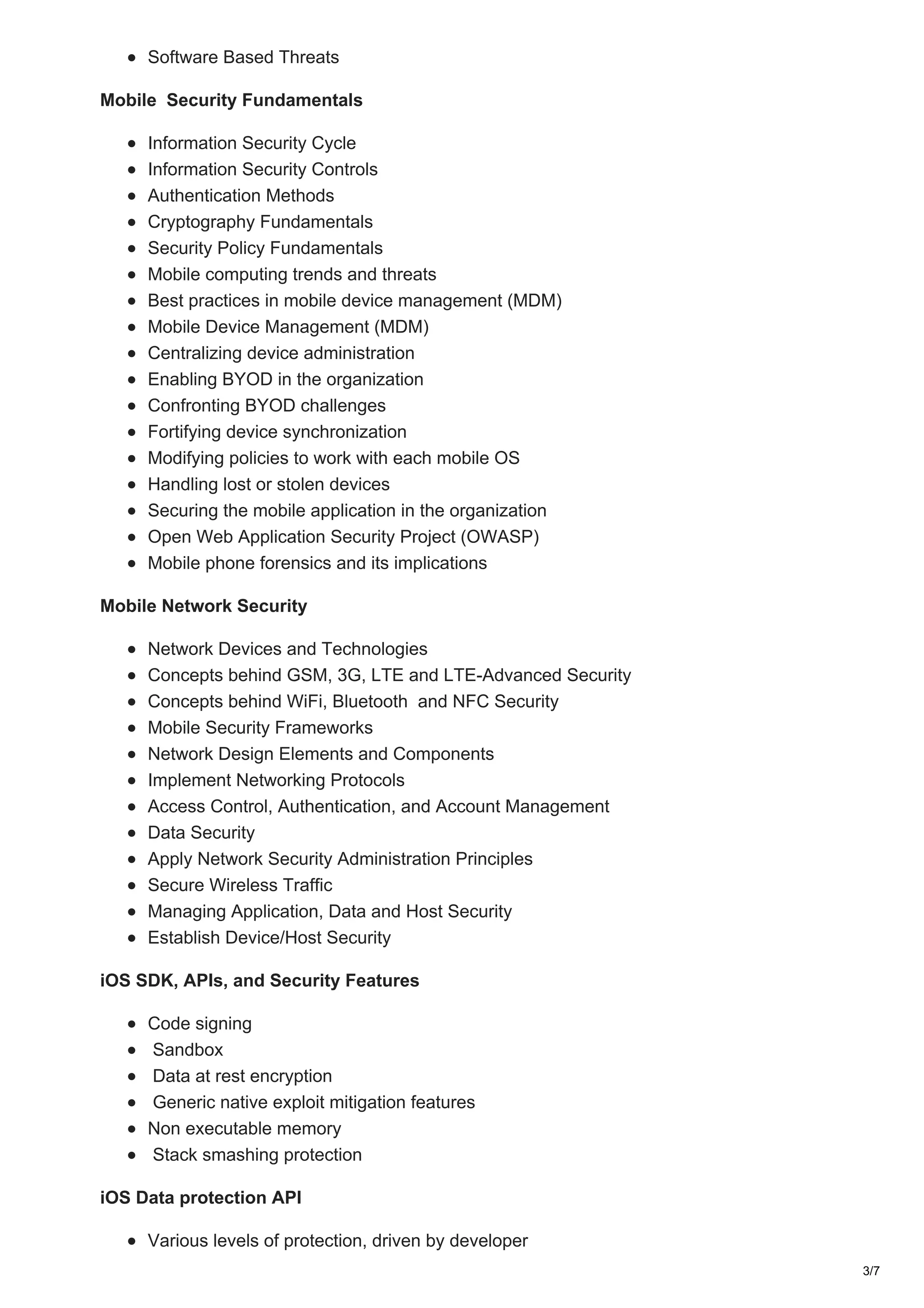 Mobile Security Training, Mobile Device Security Training | PDF