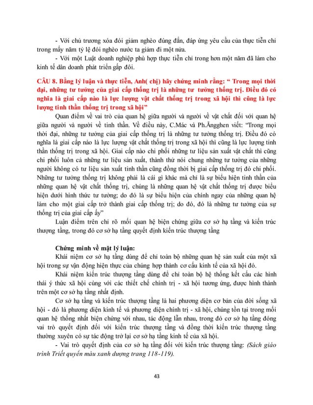 CÂU HỎI và ĐÁP ÁN ôn thi Môn Triết học - cao học ( Thạc sĩ). | DOC