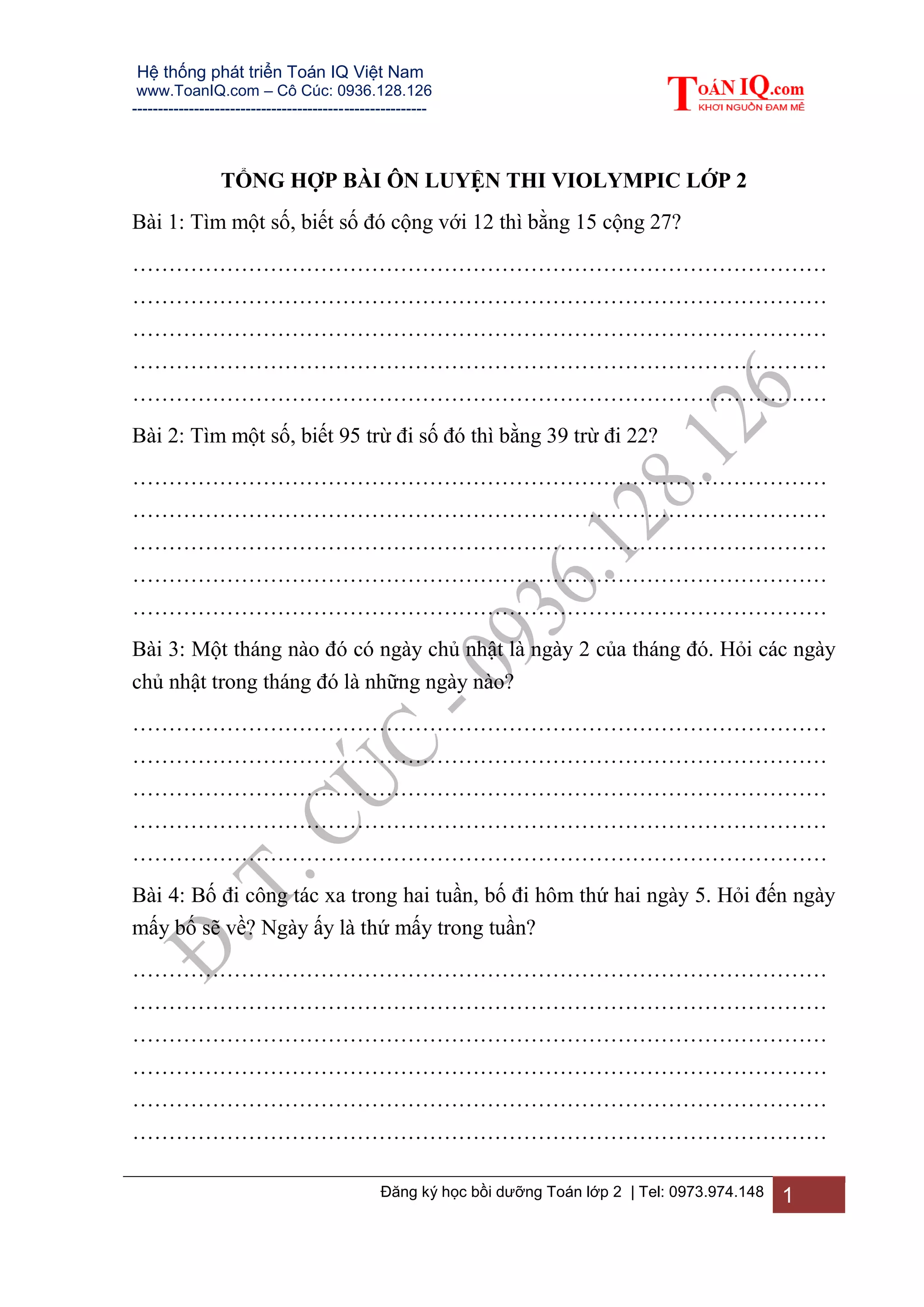 Tong - hop-78-bai-luyen-thi-toan-violympic-lop-2 | PDF