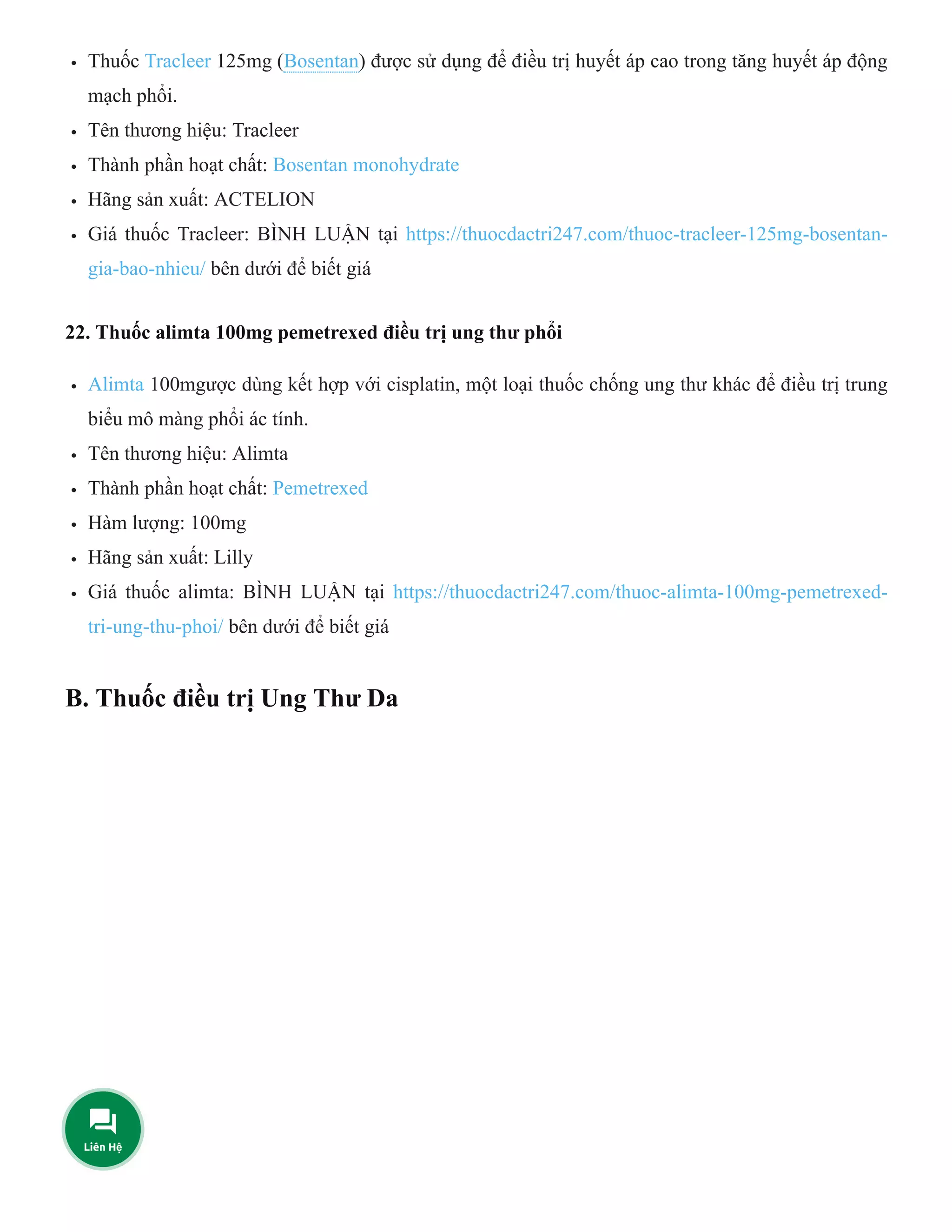 tong hop bai viet thuoc dieu tri ung thu | PDF