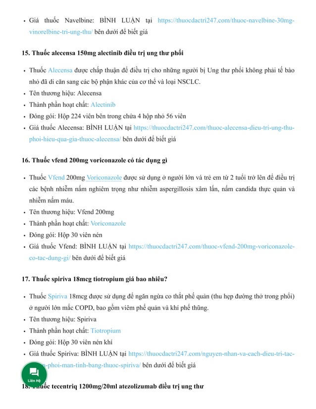 tong hop bai viet thuoc dieu tri ung thu | PDF