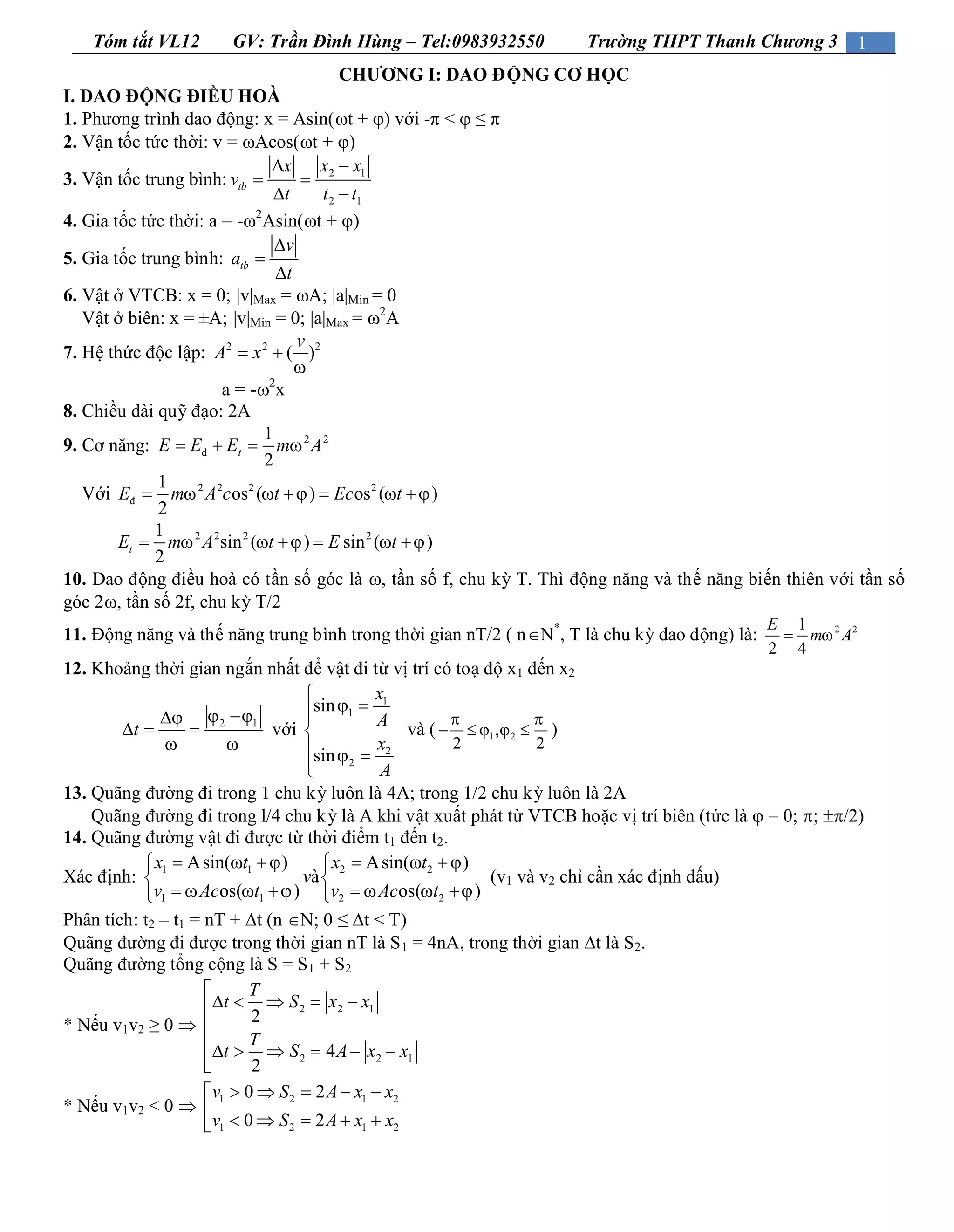 Tong hop-cong-thuc-vat-ly-12 | PDF