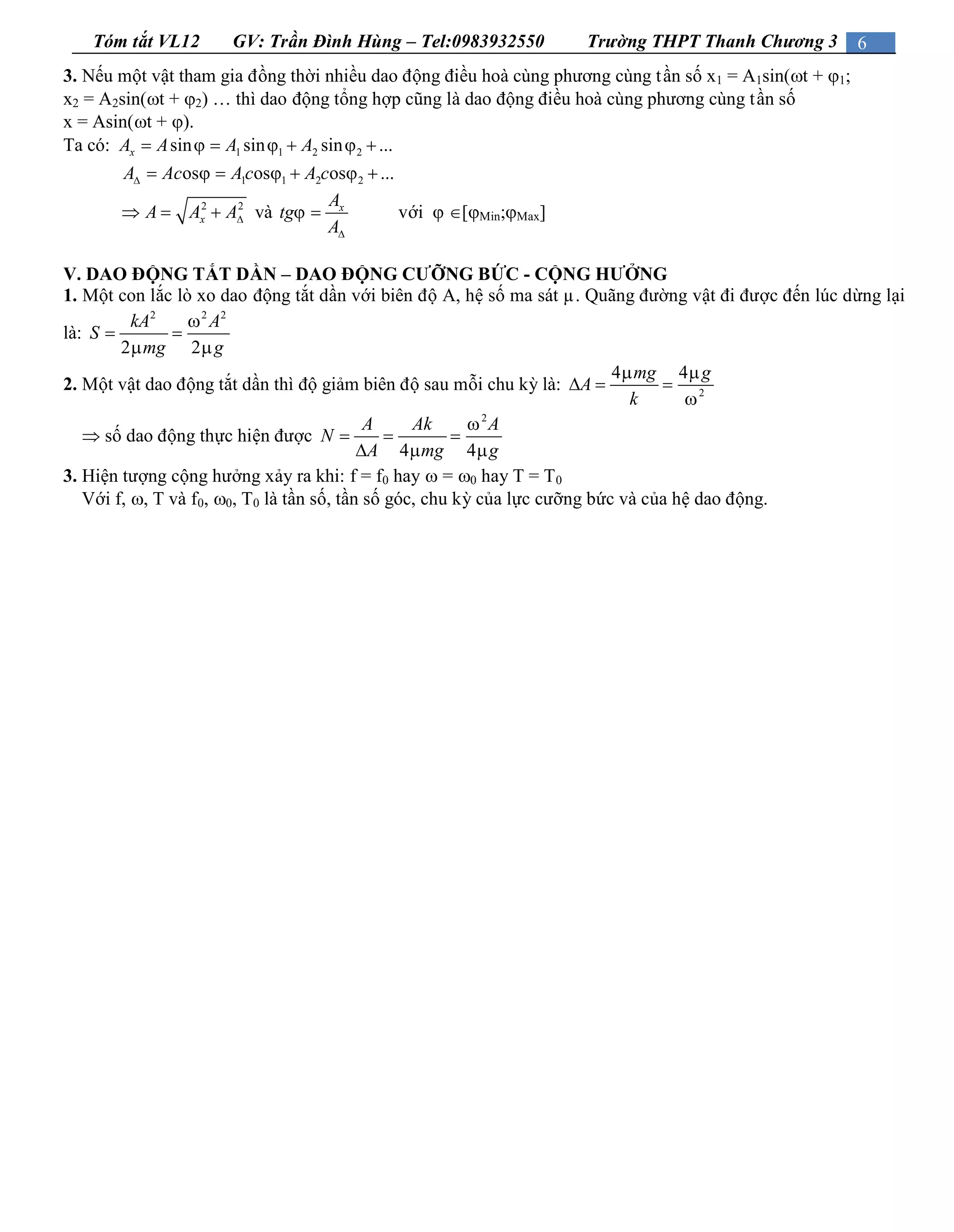 Tong hop-cong-thuc-vat-ly-12 | PDF