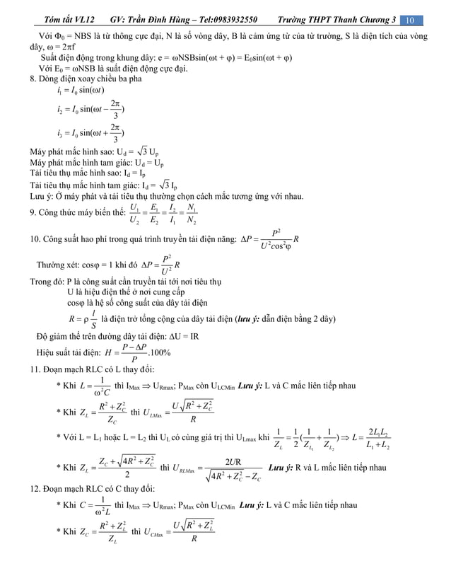 Tong hop-cong-thuc-vat-ly-12 | PDF